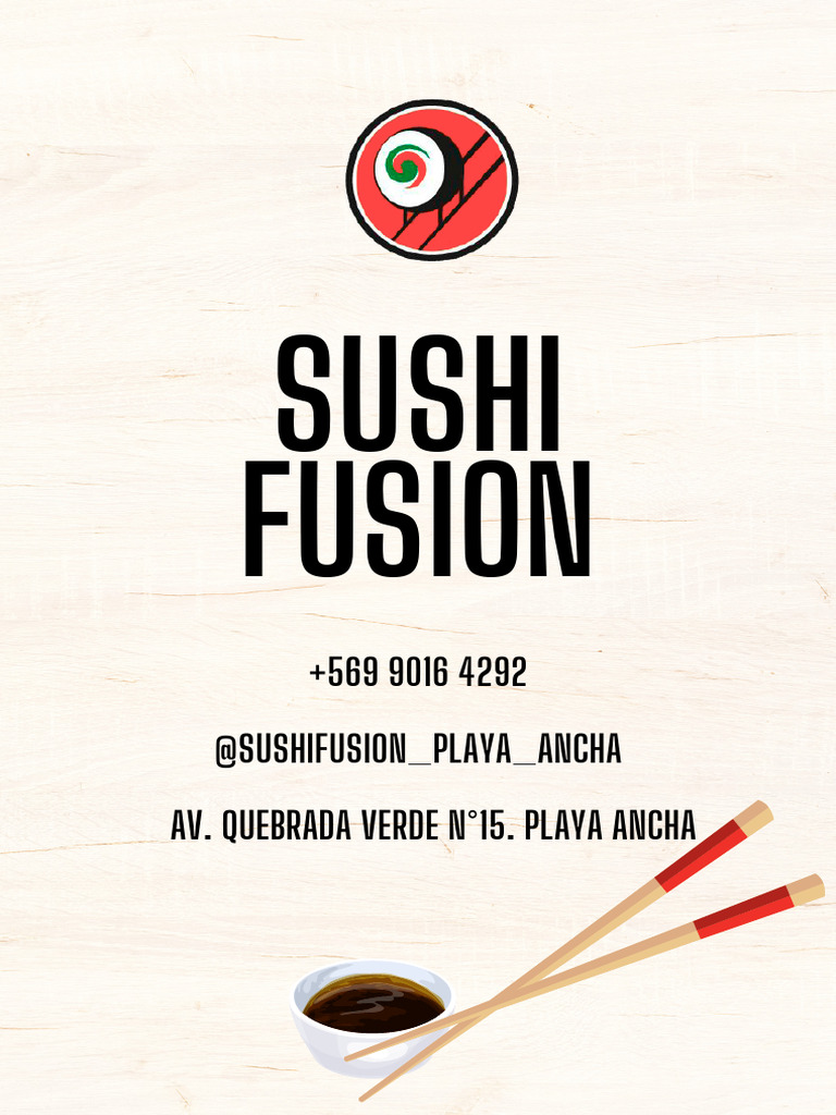 Menú Sushi Fusión Playa Ancha | PDF