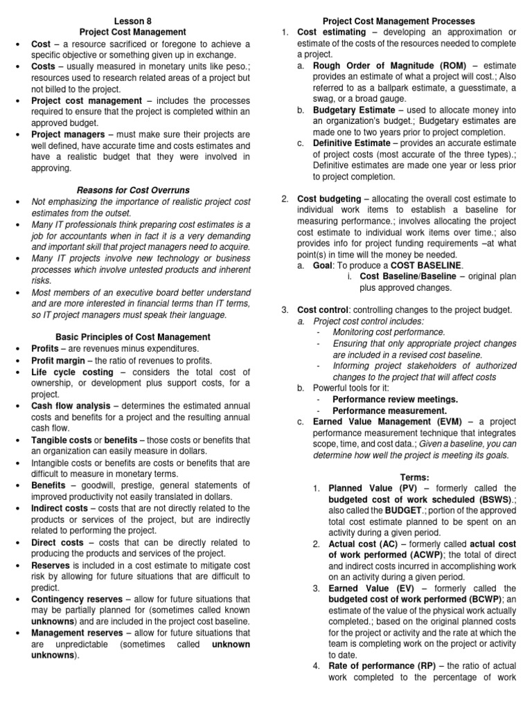 Project Management Reviewer | PDF