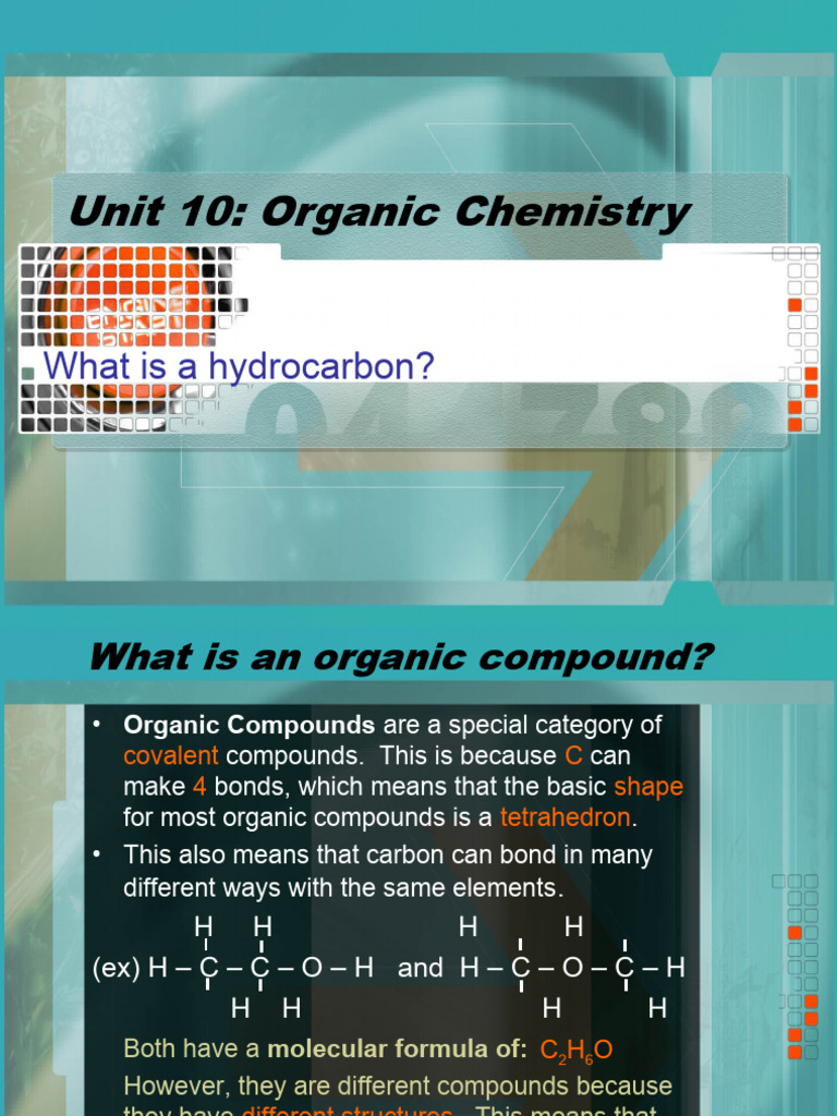 Unit 10 Organic Chemistry PPT | PDF | Alkene | Hydrocarbons