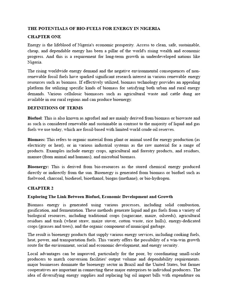 Summary Biofuels Paper | PDF | Biofuel | Bioenergy