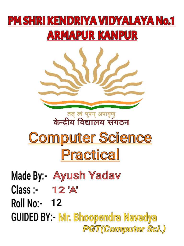 Ayush Yadav12A Practical 2023-24 | PDF Ayush Yadav12A Practical 2023-24 | PDF
