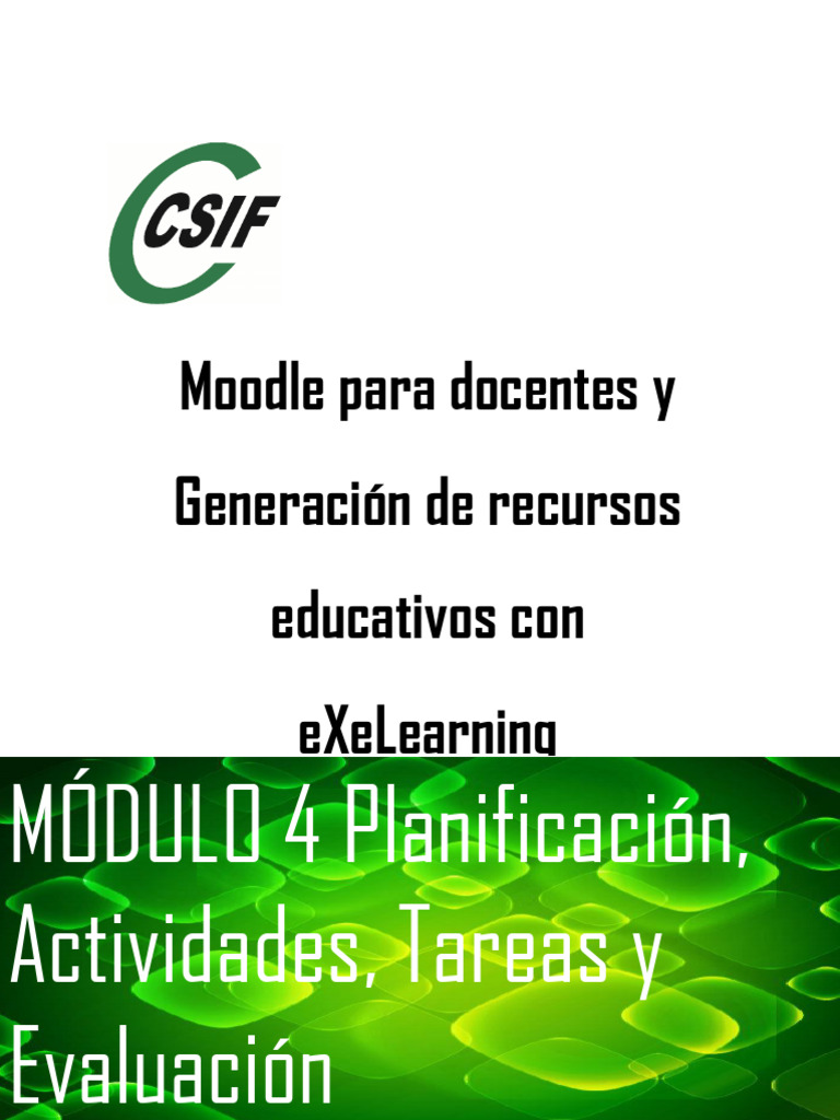 Modulo4 Planificacion Actividades Tareas Evaluacion 2022 Pdf Moodle