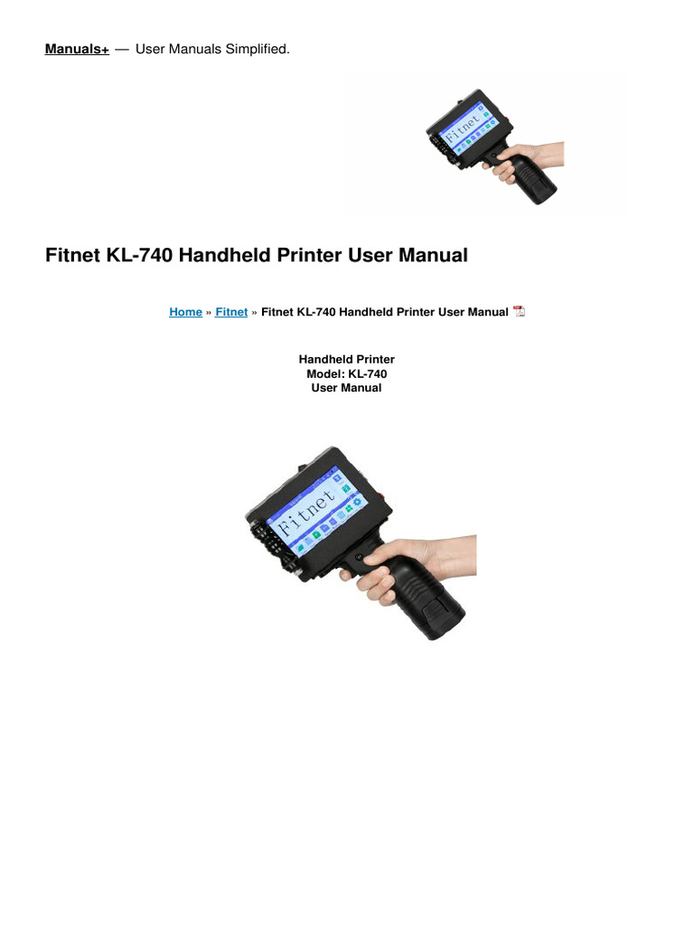 KL 740 Handheld Printer Manual | PDF | Printer (Computing) | Microsoft Excel
