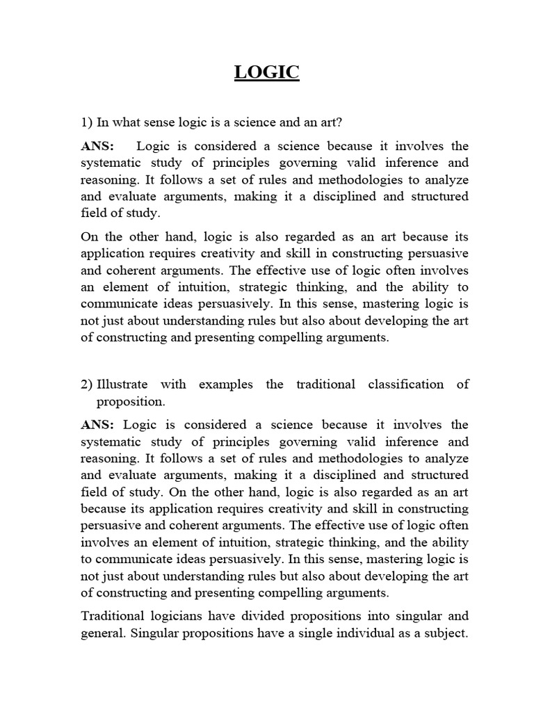 LOGIC | Download Free PDF | Logic | Proposition