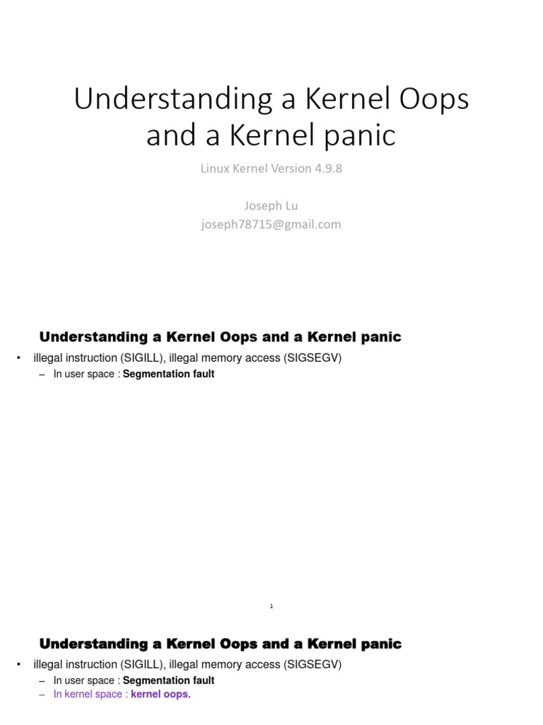 Understanding A Kernel Oop Sand A Kernel Panic v3 | PDF | Computer Architecture | Computing