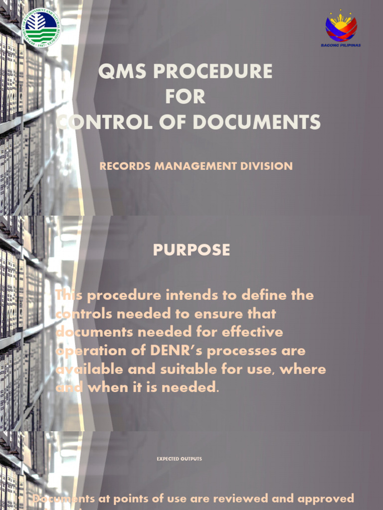 QMS Control of | PDF | Information | Records Management