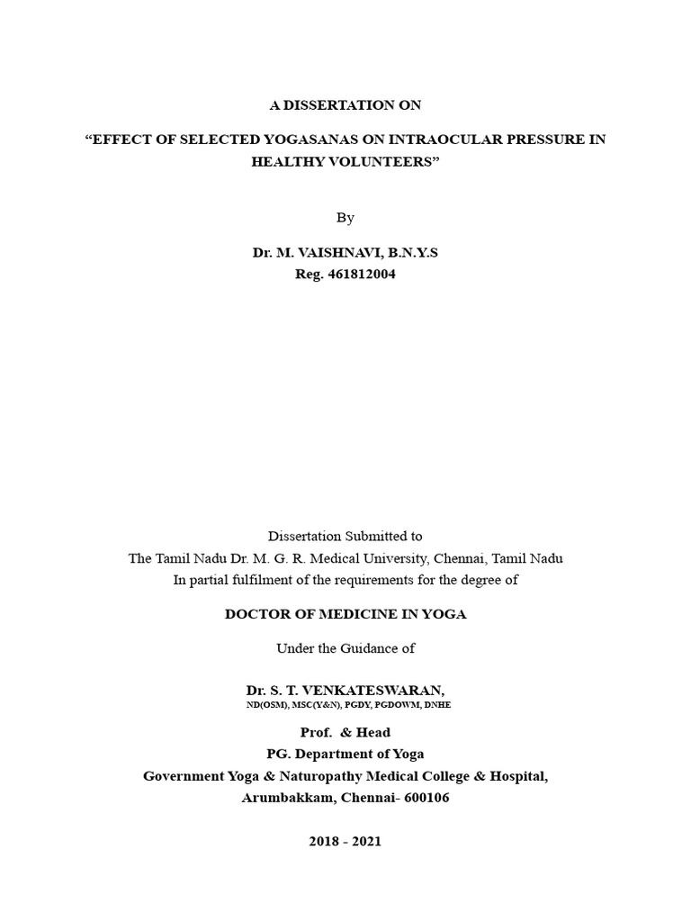 Dissertation PG Model | PDF | Glaucoma | Human Eye