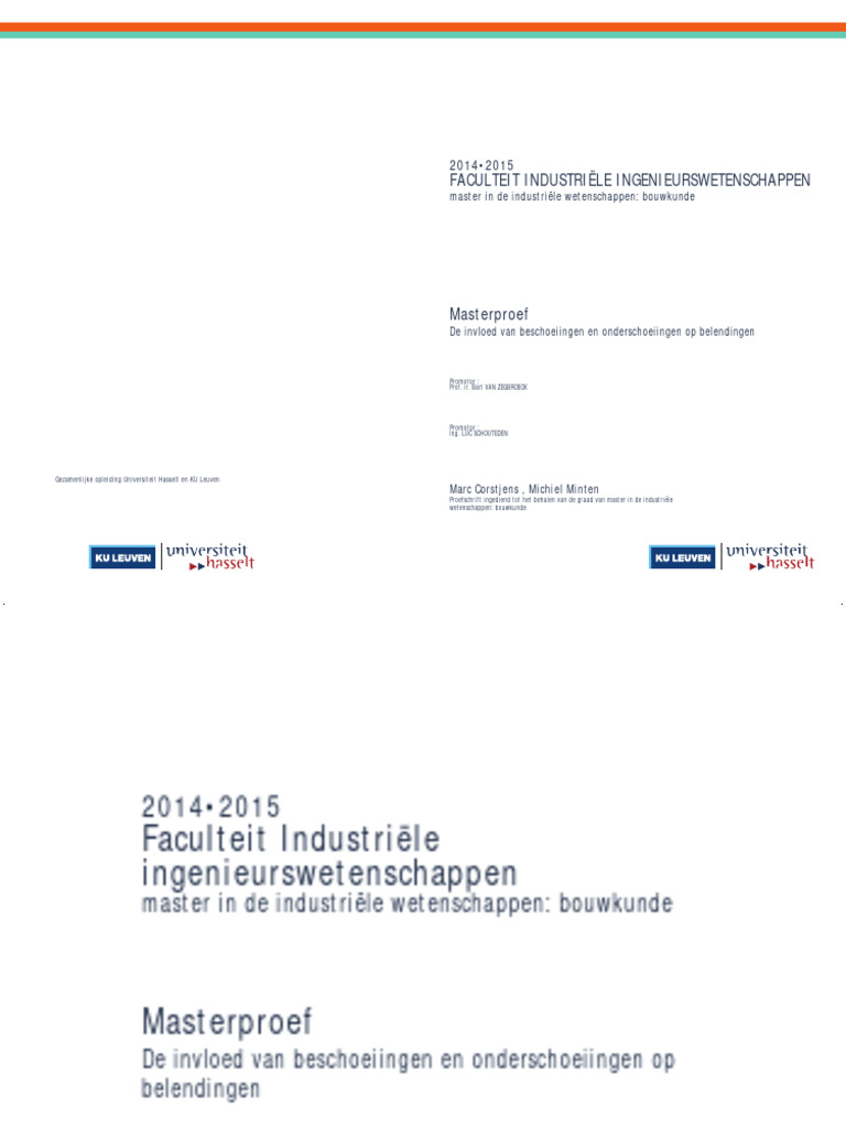 Masterproef de Invloed Van Beschoeiingen en Onderschoeiingen Op Belendingen | PDF