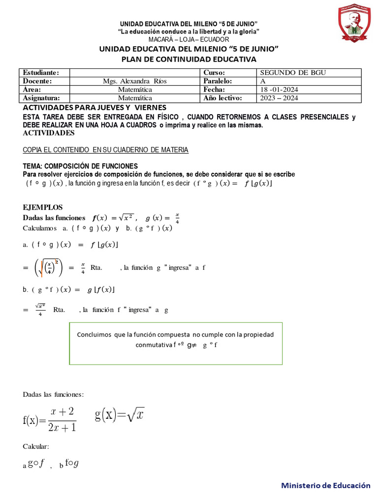 Segundo de Bgu - Matemática - 4 | PDF | Matemáticas