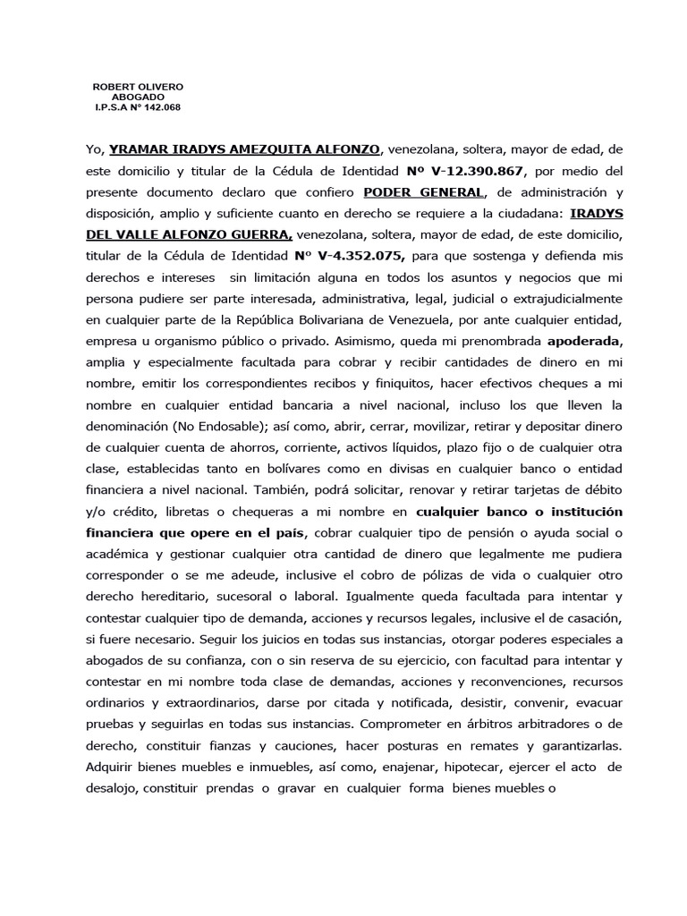 Poder General | PDF | Bancos | Dinero