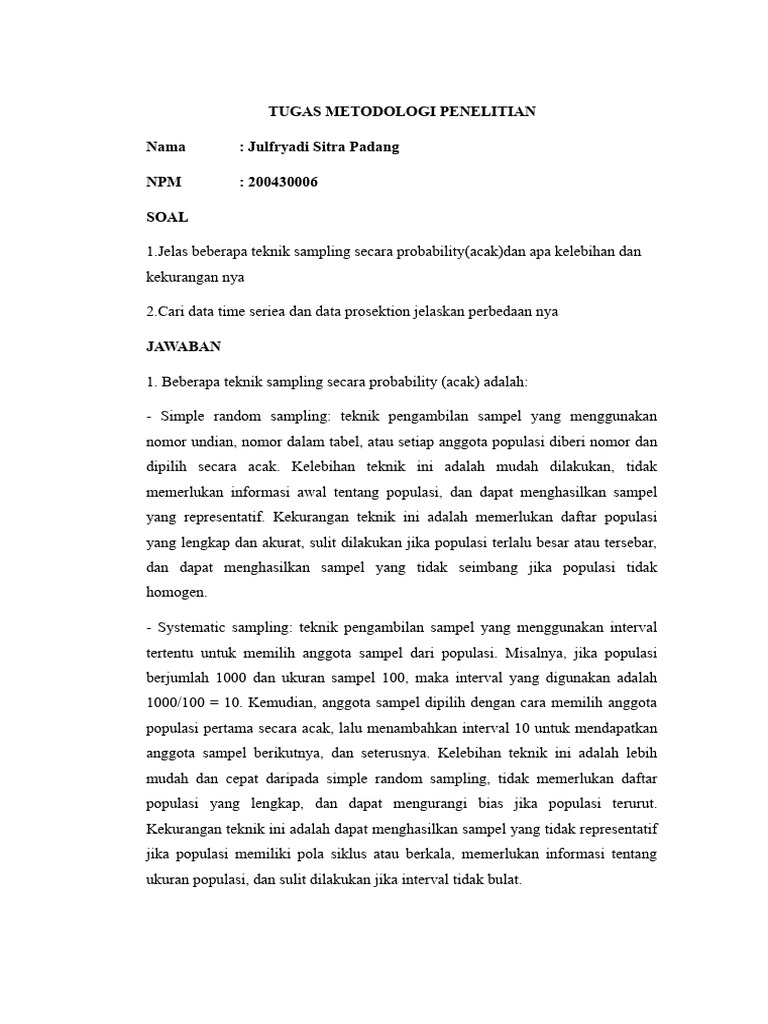 Tugas Metodologi Penelitian | PDF | Komputer