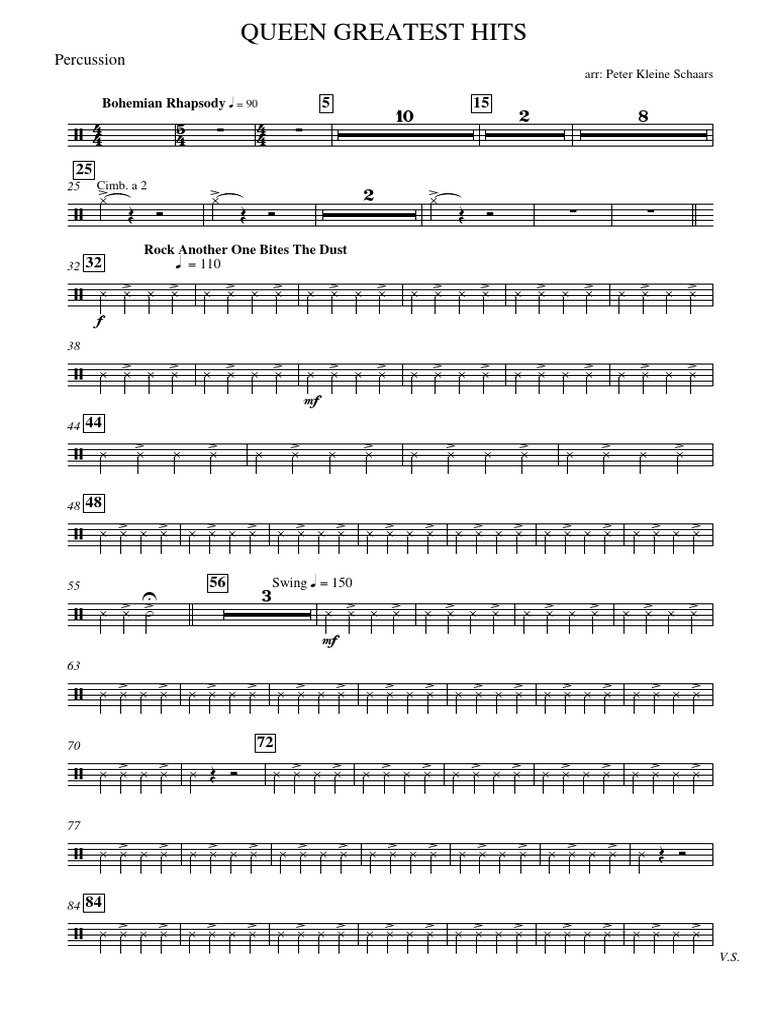 QUEEN GREATEST HITS Percussion | PDF
