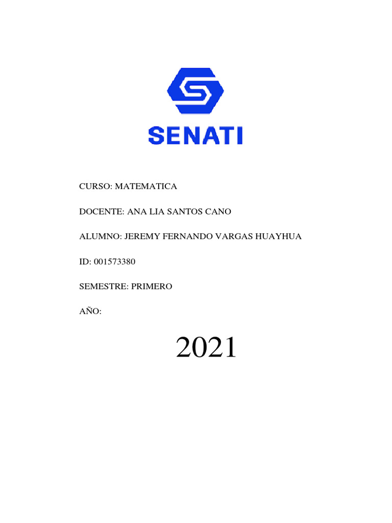Matematica Senati Entregable 1 | PDF | Ciencia y matemáticas