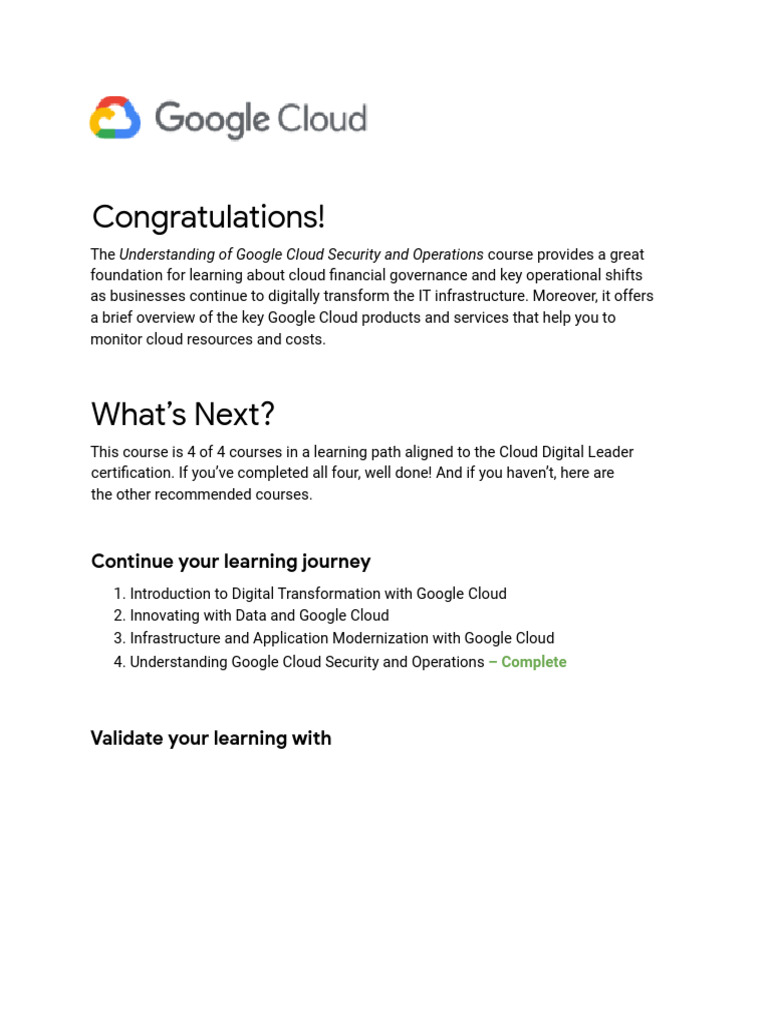 What's Next - Understanding Google Cloud Security and Operations | PDF