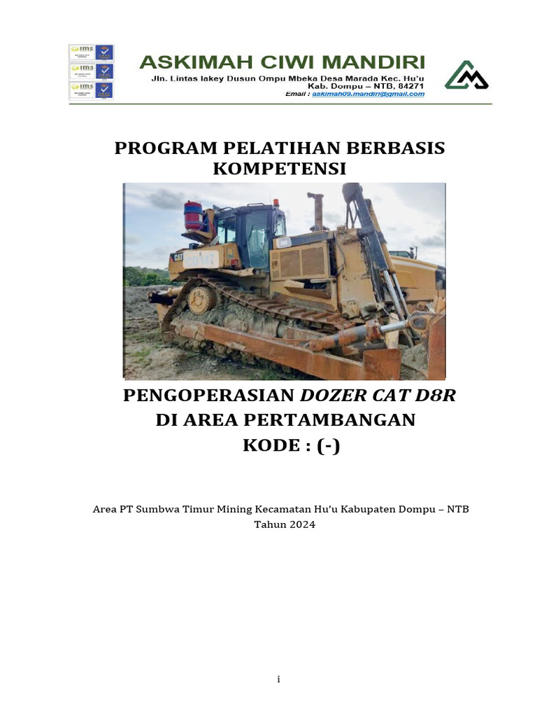 Pelatihan Operator Dozer D8R | PDF | Bisnis | Komputer