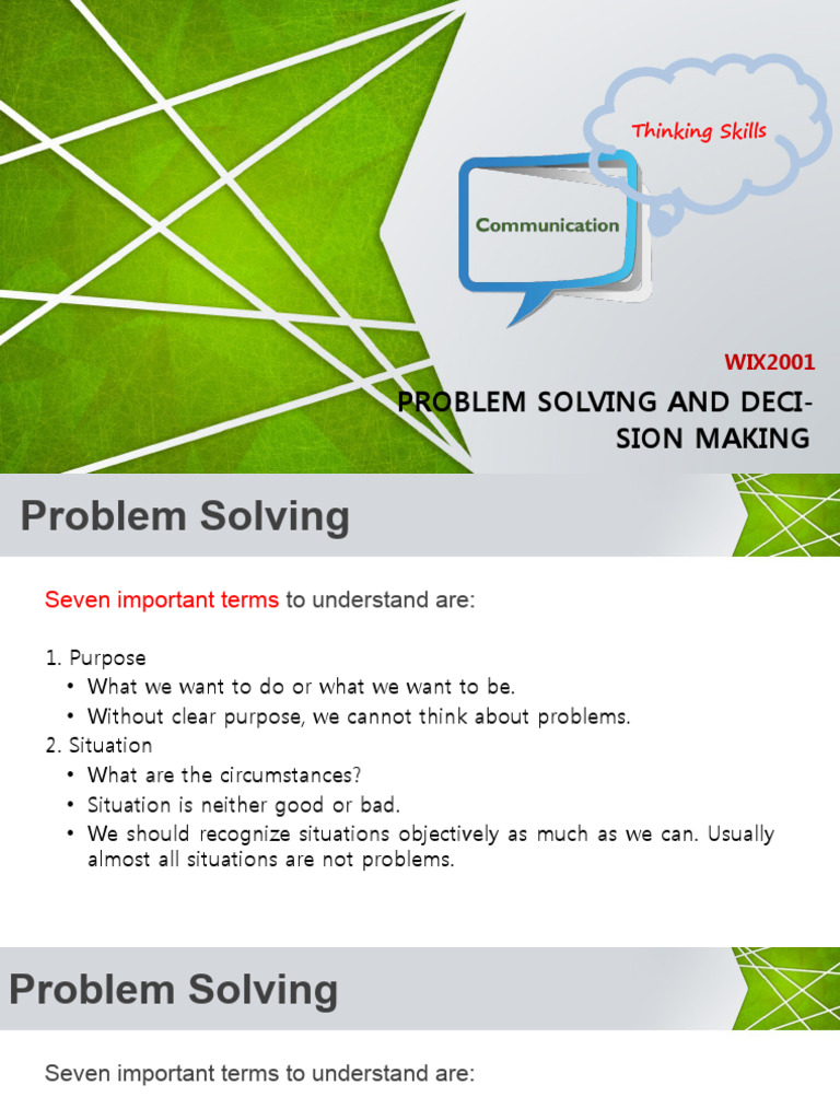 W9 - Problem Solving and Decision Making | PDF | Thought | Heuristic