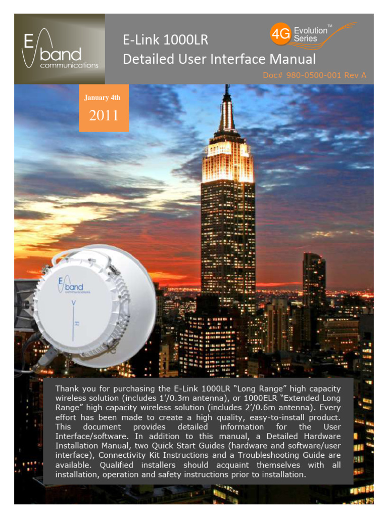 E-Link 1000LR Detailed User Interface Manual: January 4th | PDF | Ip ...