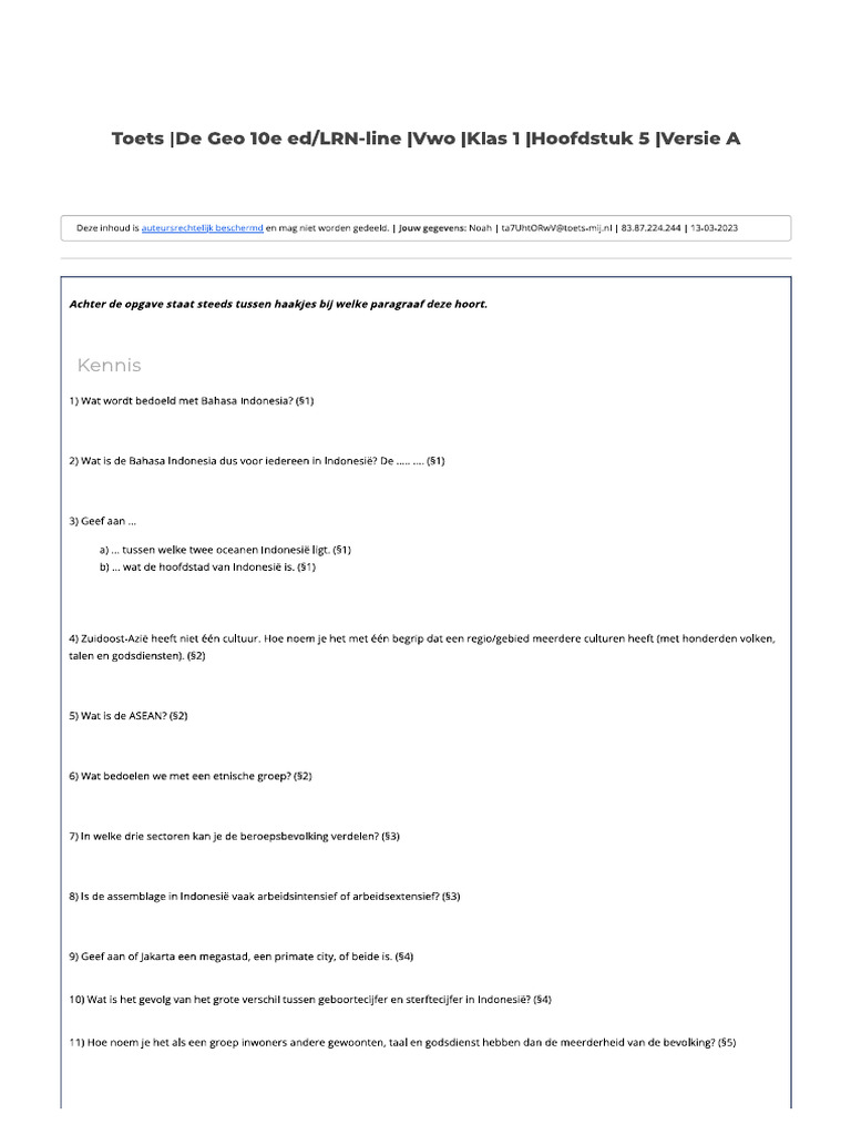 Hoofdstuk 5 - Versie A | PDF