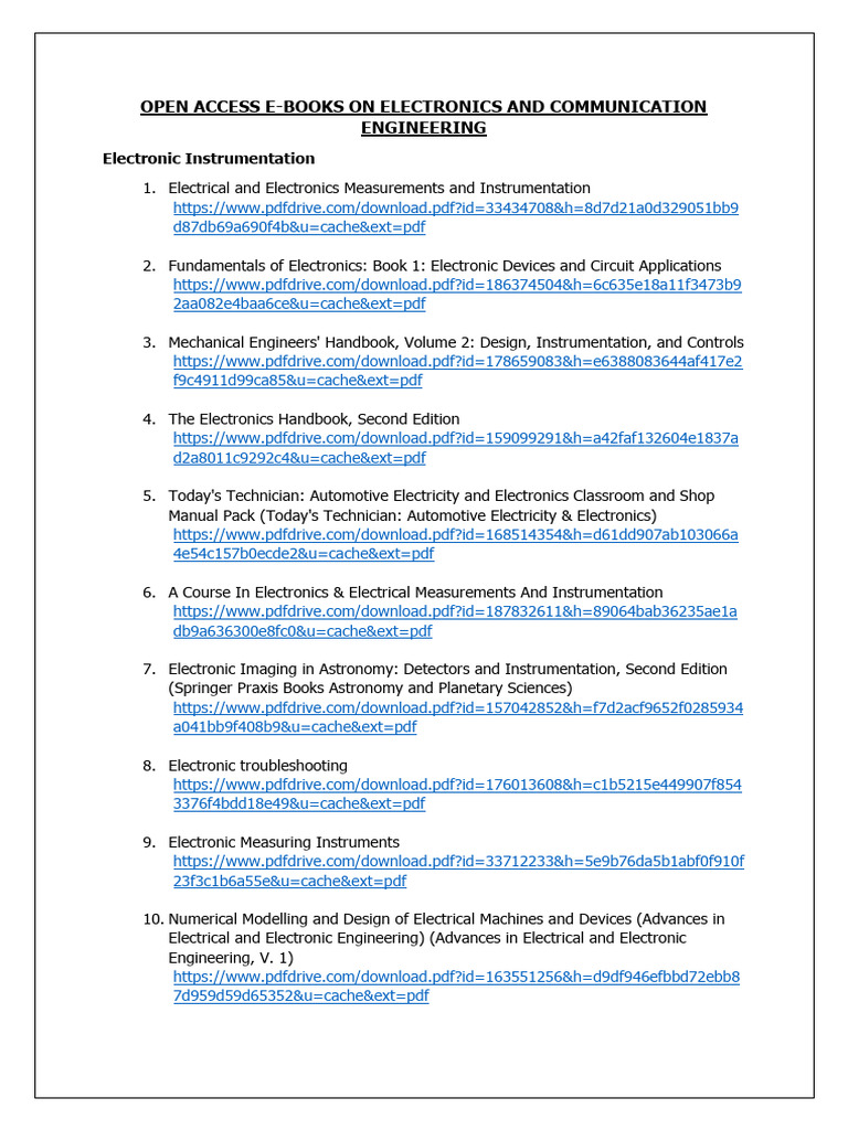 Open Access E-Books On Electronics and Communication Engineering | PDF ...
