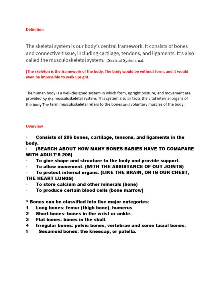 Definition | PDF | Skeleton | Joint