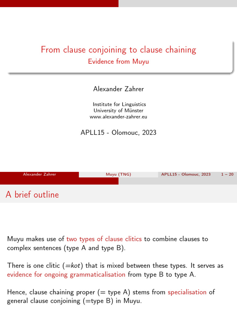 APLL15 Presentation Zahrer | PDF | Language Mechanics | Linguistics