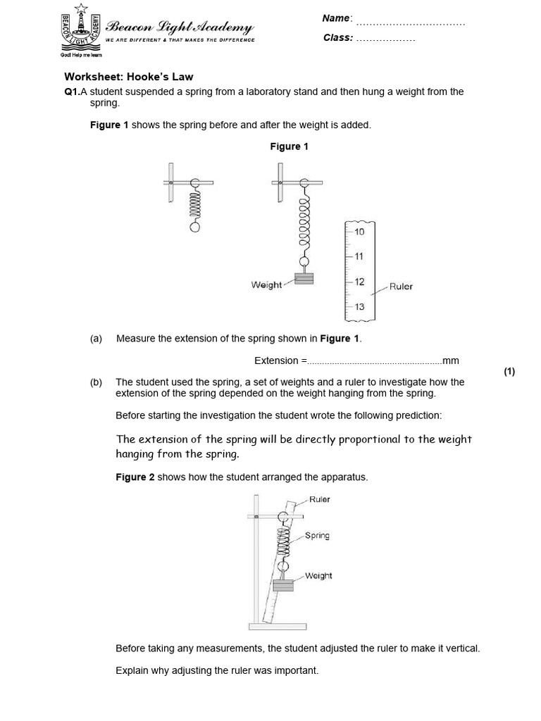 Hooke's Law Spring Experiment Analysis | PDF | Force | Mass