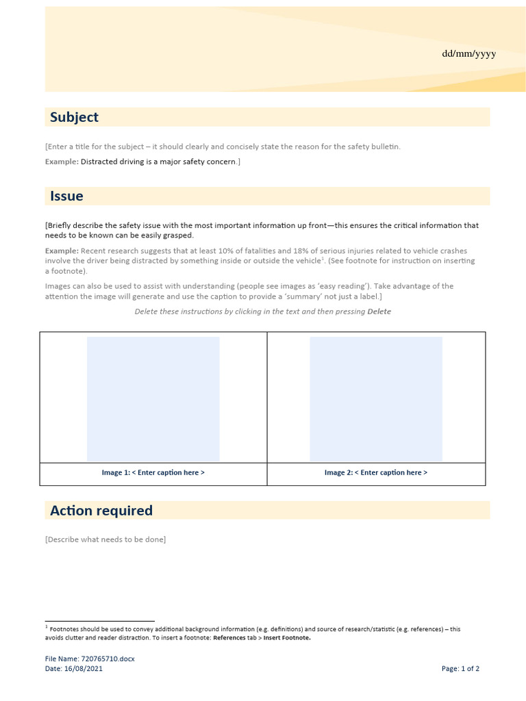 0941 Sms Template Safety Bulletin | PDF | Information | Computing