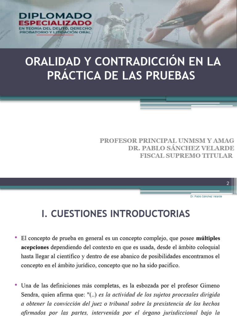 Oralidad y Contradicción en La Práctica de Las Pruebas. 29.05.2021 | PDF | Evidencia (ley ...