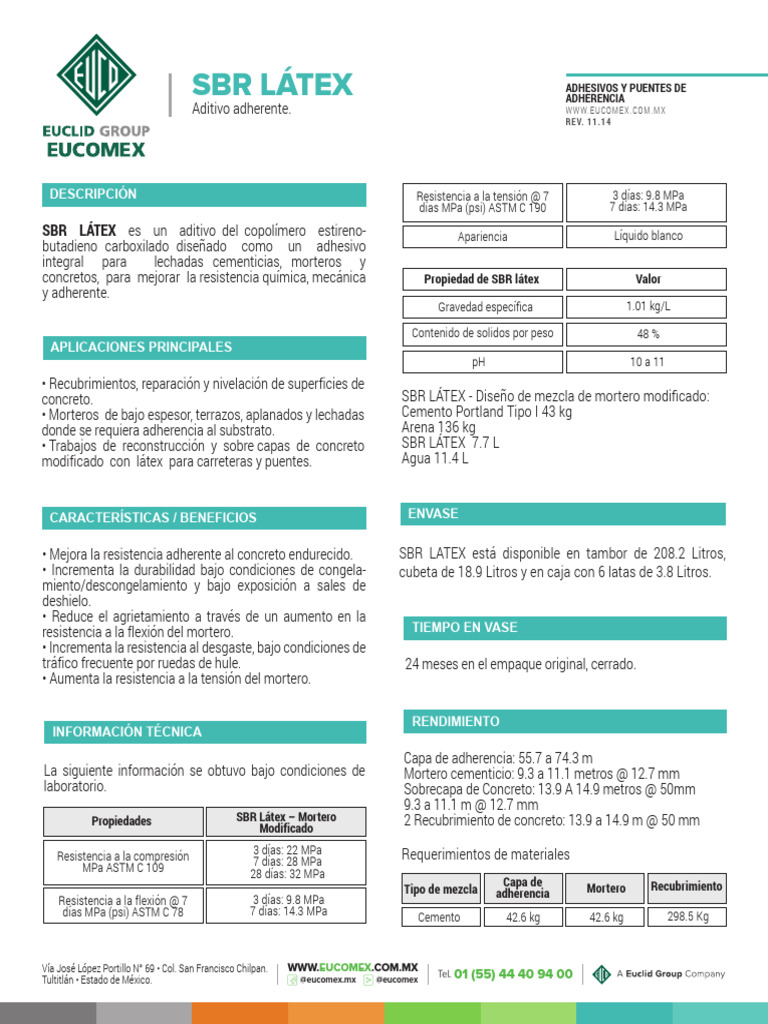 SBR Latex | PDF | Hormigón | Cemento