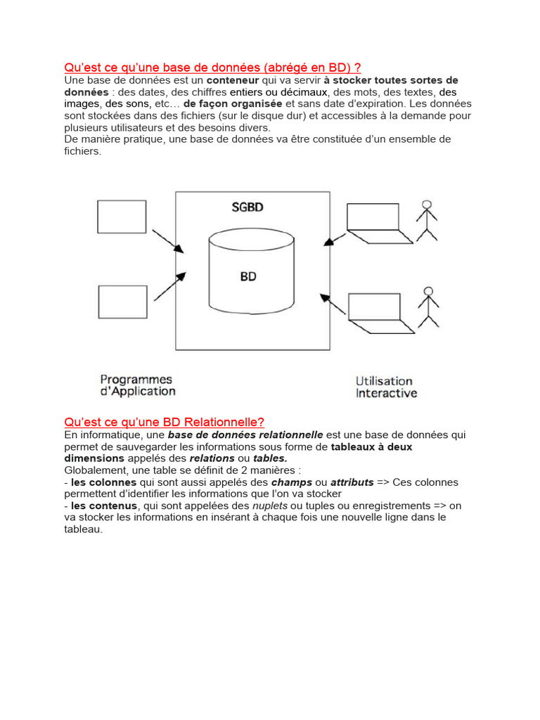 Cours Base de Donnees | PDF