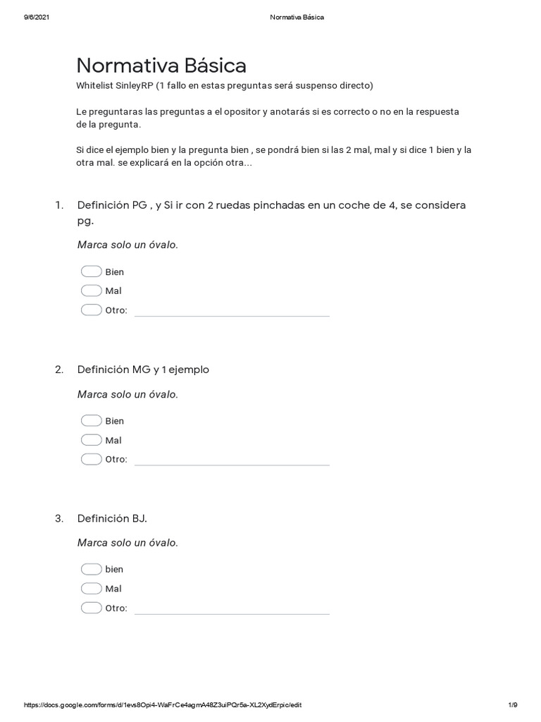 Whitelist Modelo de Examen | PDF