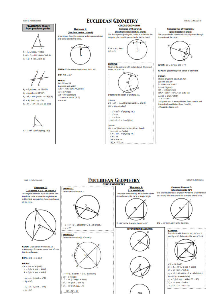 GR 11 Technical Maths Euclidean Geometry Notes | PDF