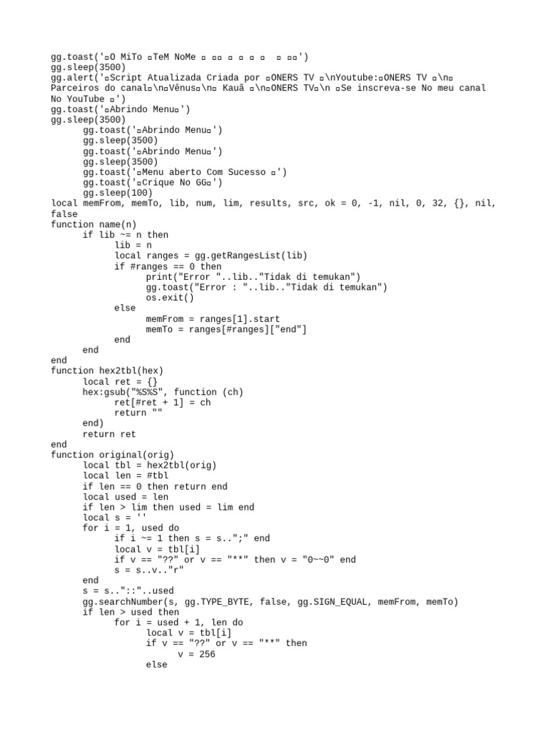 Script Online - Lua | PDF