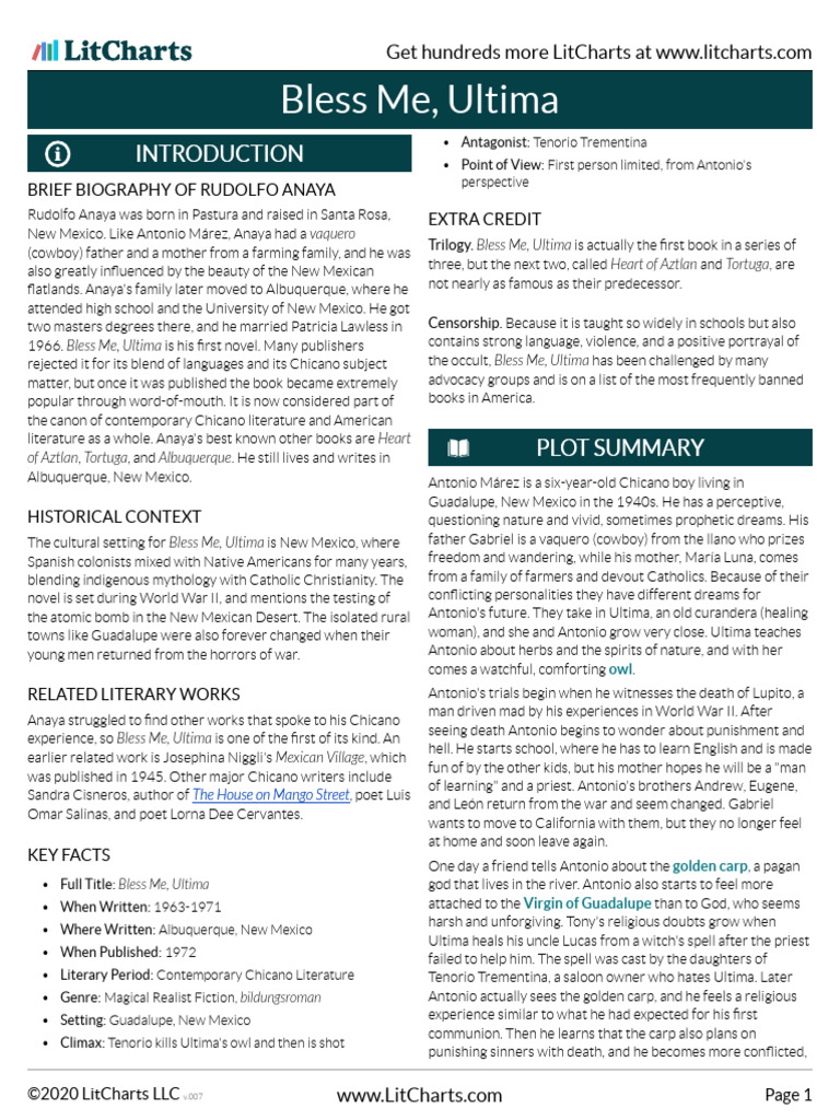 Bless-Me-Ultima-LitChart | PDF