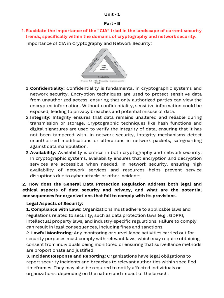 CNS Unit - 1 | PDF | Information Security | Cryptography CNS Unit - 1 | PDF | Information Security | Cryptography