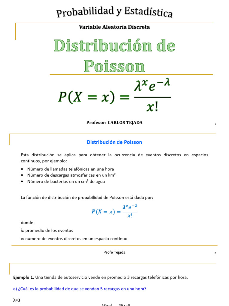 Distribucion de Poisson 2021 | Descargar gratis PDF | Distribución de ...
