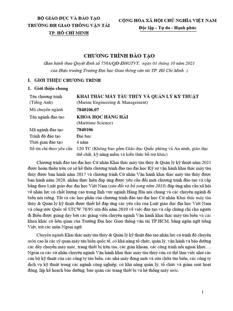 CTDT 2021 Khaithac Maytauthuy Va Quanlykythuat Web | PDF