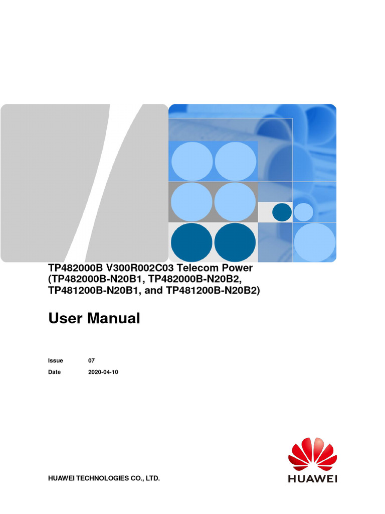 TP482000B V300R002C03 Telecom Power User Manual (TP482000B-N20B1, TP482000B-N20B2, TP481200B ...