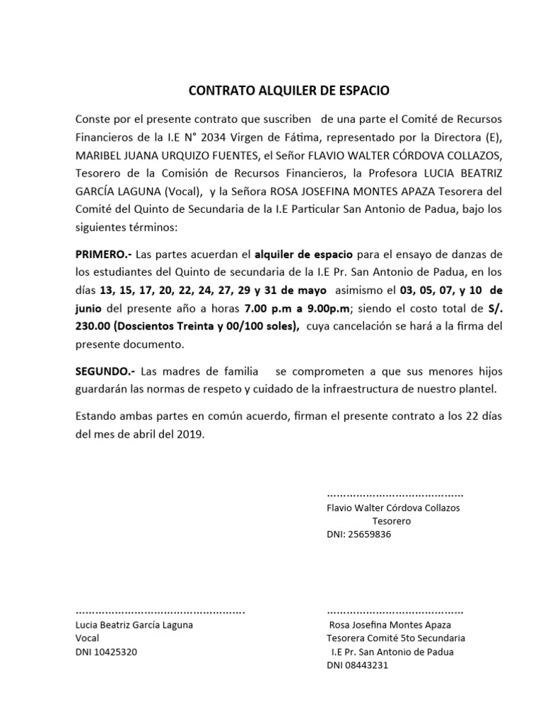 Contrato Espacio | PDF Contrato Espacio | PDF
