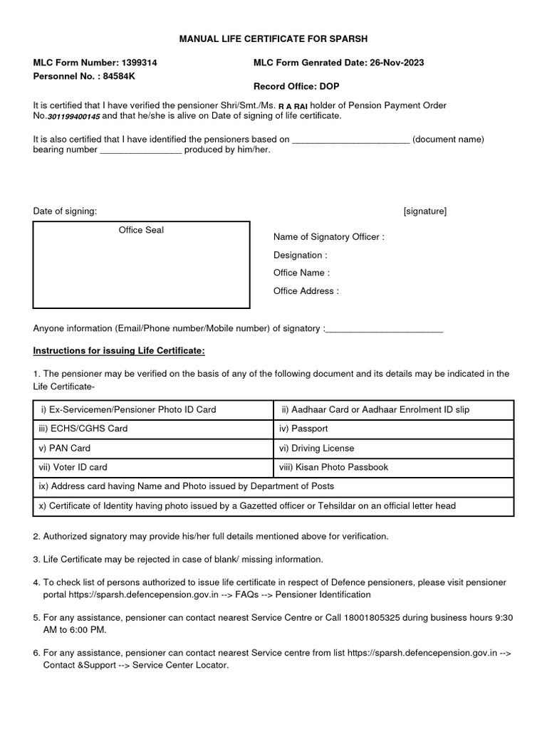 MLC Certificate | Download Free PDF | Identity Document | Signature