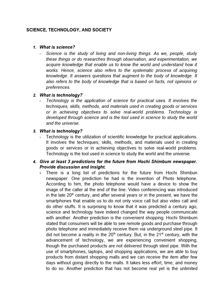 STS Module 1 POST TEST | PDF | Science | Car