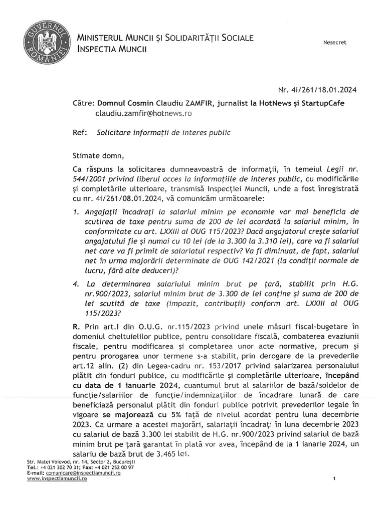 Inspectia Muncii | PDF