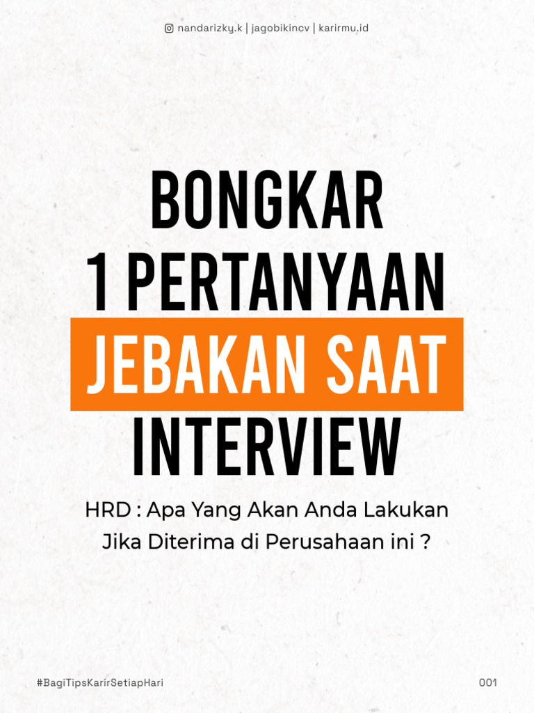 Strategi Menjawab Pertanyaan Interview HRD | PDF