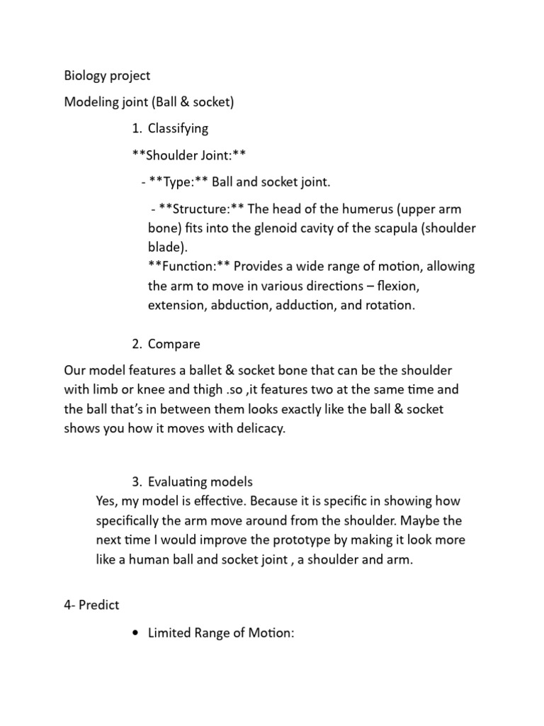 Hadia Proj Bio | PDF | Shoulder | Anatomical Terms Of Motion