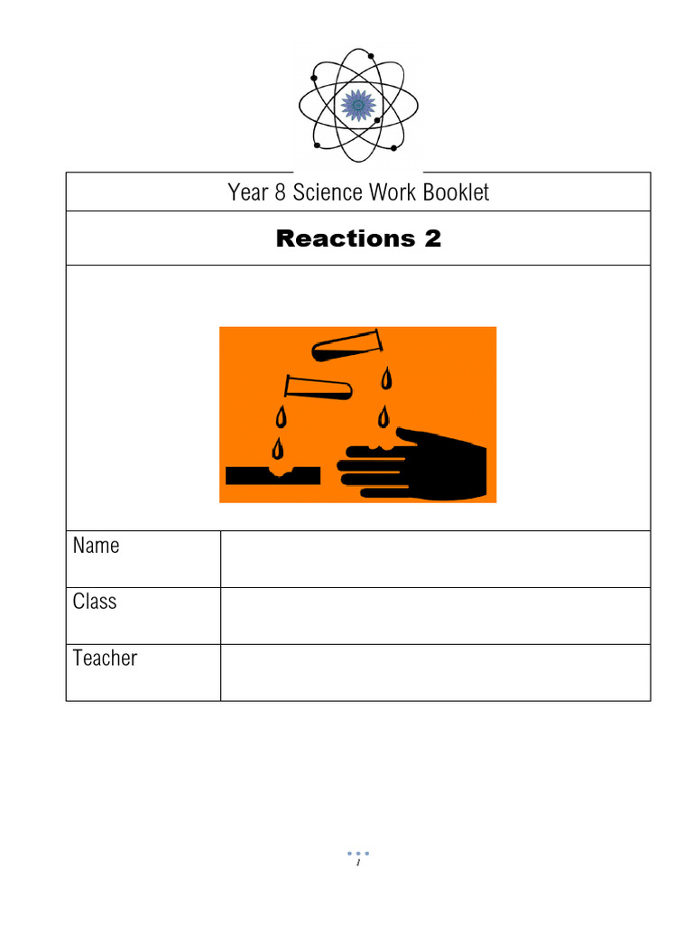 Year 8 Reactions 2 Booklet NEW | PDF