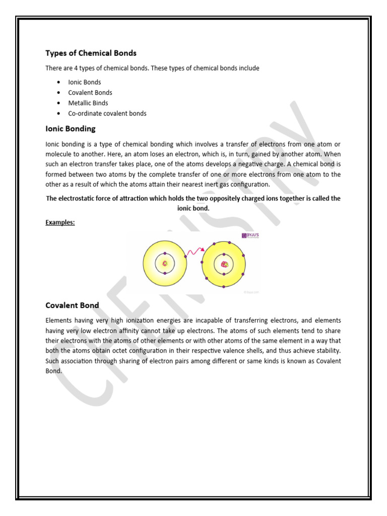 Chemistry notes | PDF | Chemical Bond | Molecular Orbital