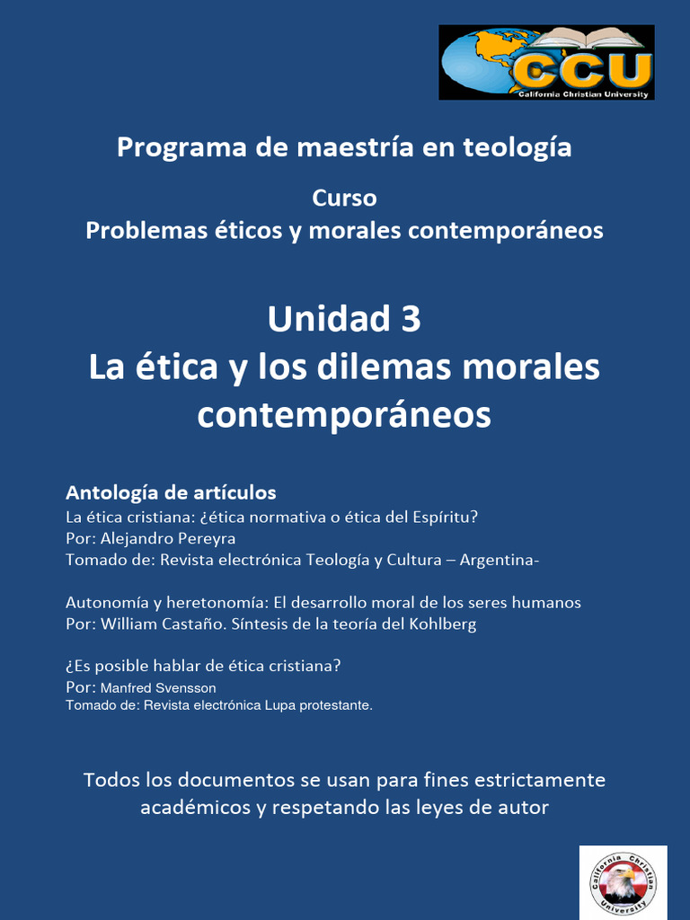Unidad 3 Dilemas Morales Pdf Moralidad Jesús