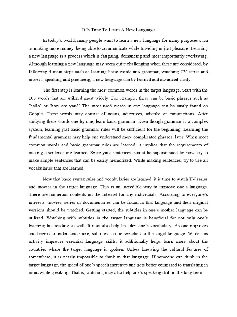 How To Learn A Language | PDF | Second Language | Word