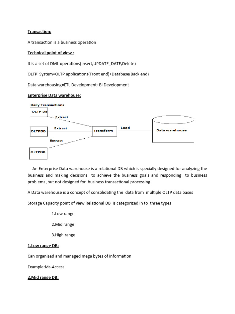 DW Basics | PDF | Data Warehouse | Databases
