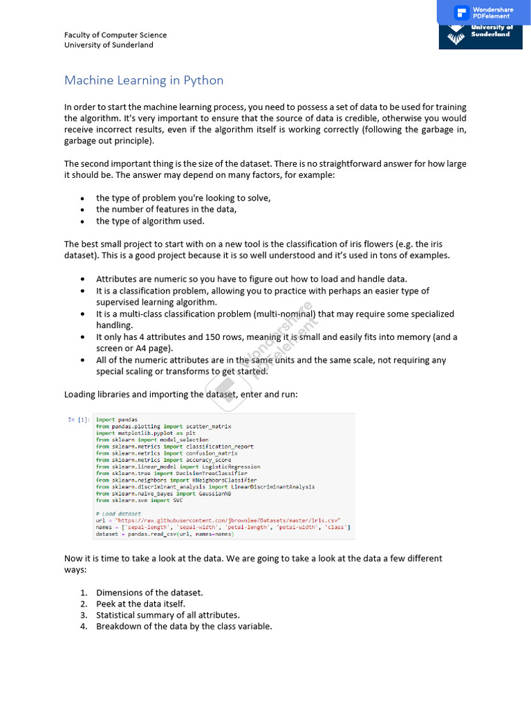 Machine Learning in Python | PDF | Machine Learning | Data